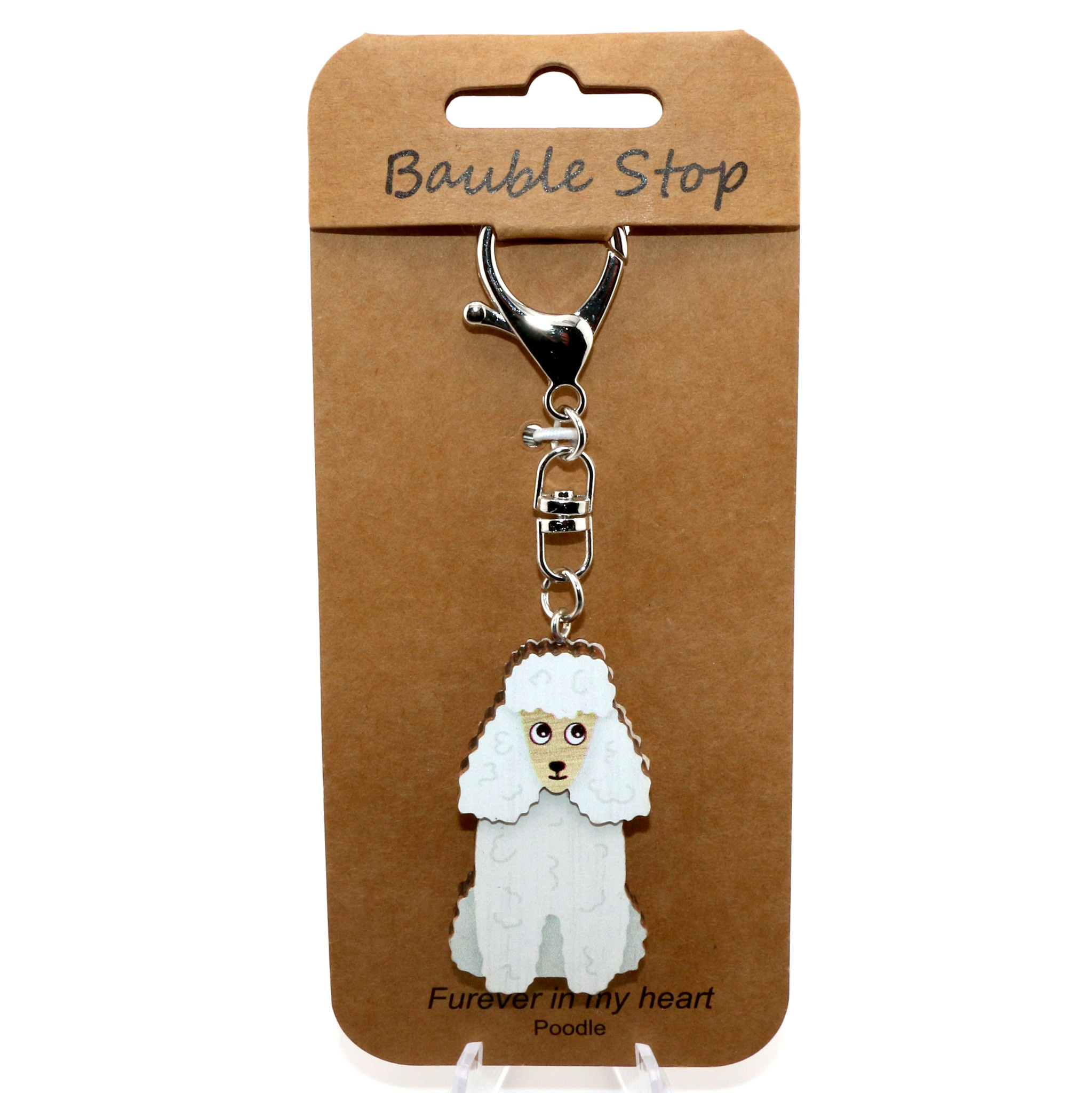 KEY CLIP-DOG POODLE WHT - Colorado Retail Collection