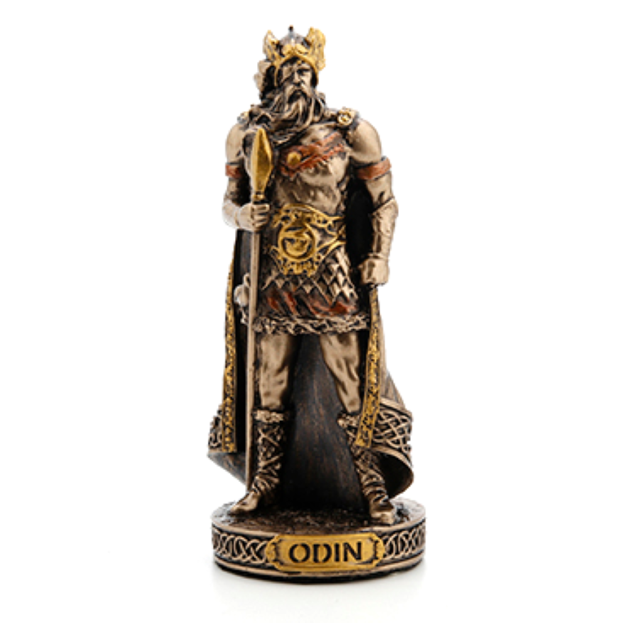 Norse Mini Statue - Odin [Standing] (Bronze) - Artes and Craft LLC