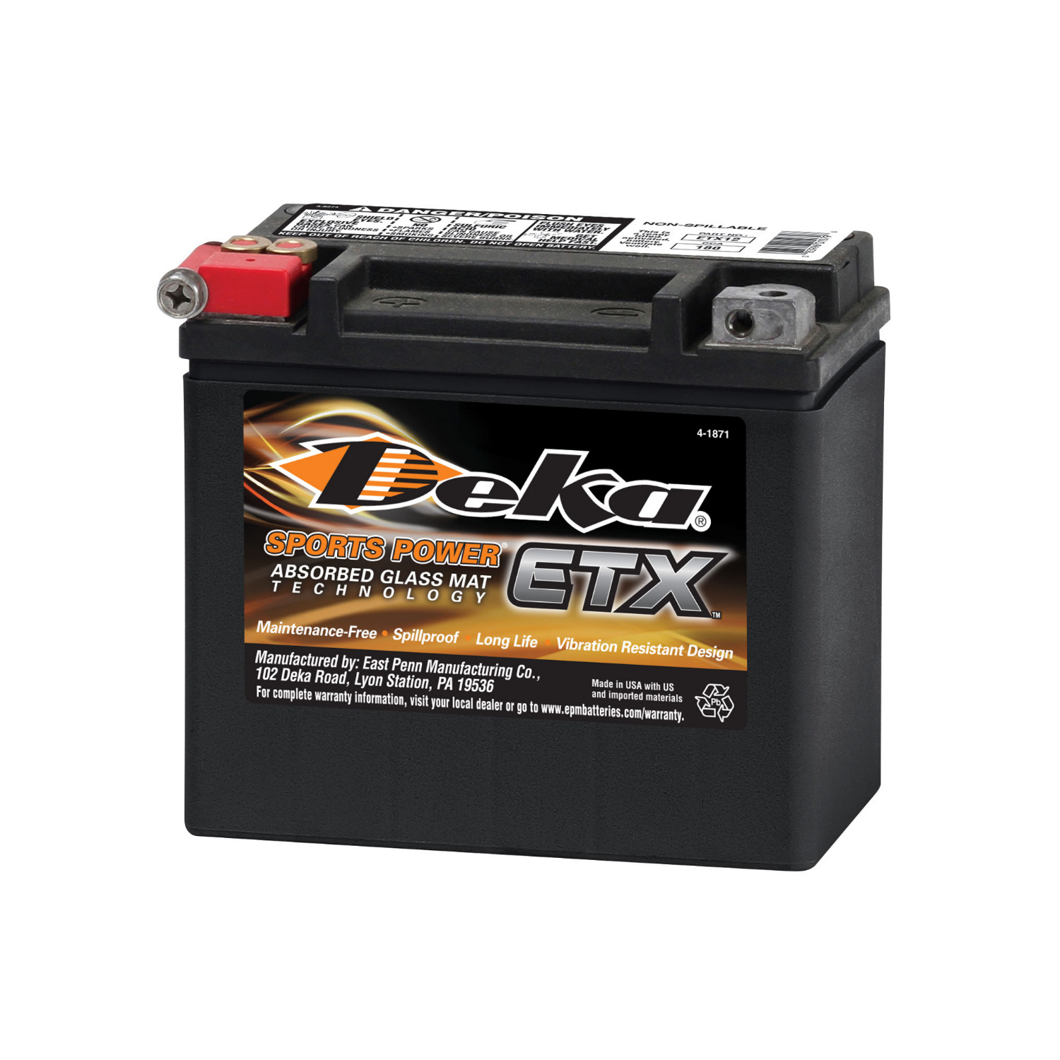 DEKA ETX12 180 CCA - The Battery Bar