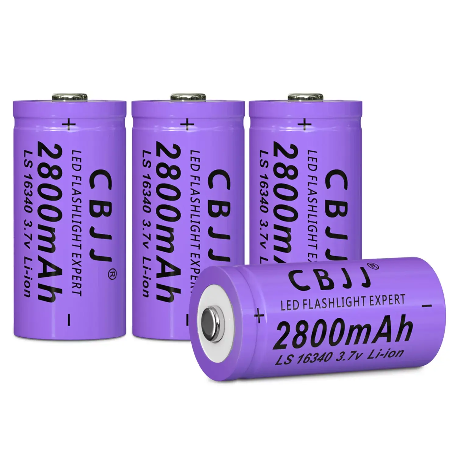 16340 Rechargeable Battery 3.7V Batteries 2800mAh High Capacity - The ...