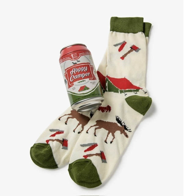 Hoppy Camper Men's Beer Can Socks - Nostalgia