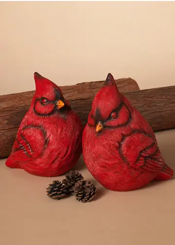 7.4"H RESIN SLEEPING CARDINAL SLEEPING FIGURINE - Nostalgia