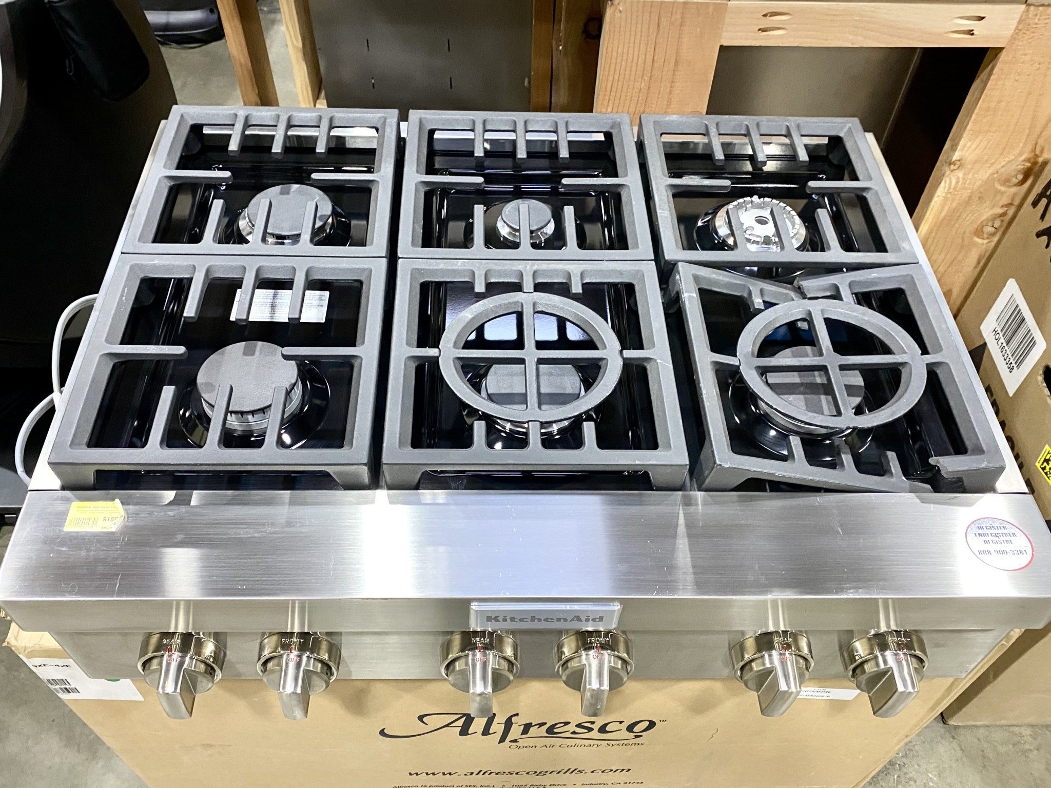 KITCHENAID KitchenAid KCGC506JSS Commercial-Style 36" Built-In Gas ...