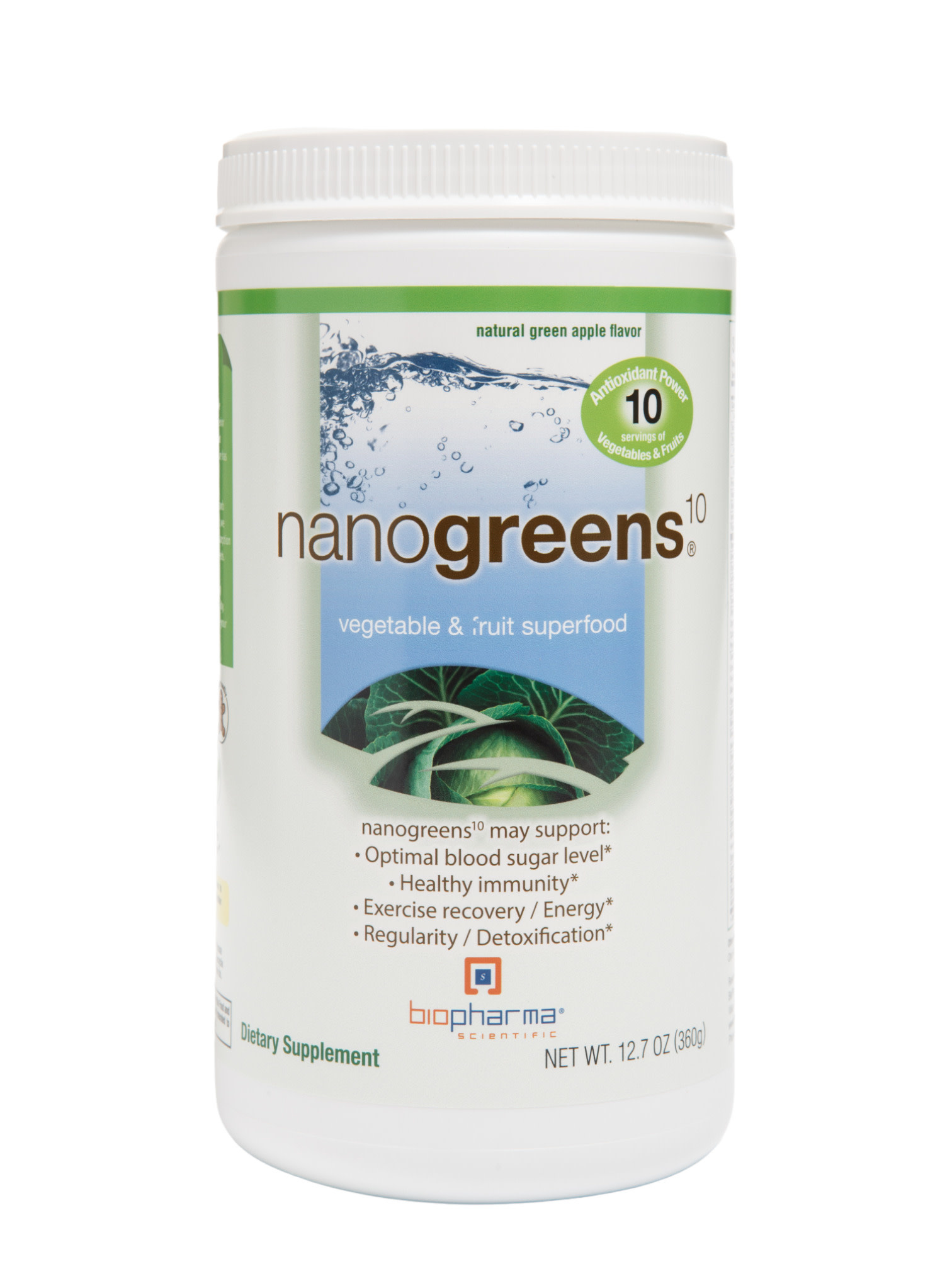 Nano Greens 10 Green Apple 12.7oz BioPharma Scientific - Arcana Empothecary