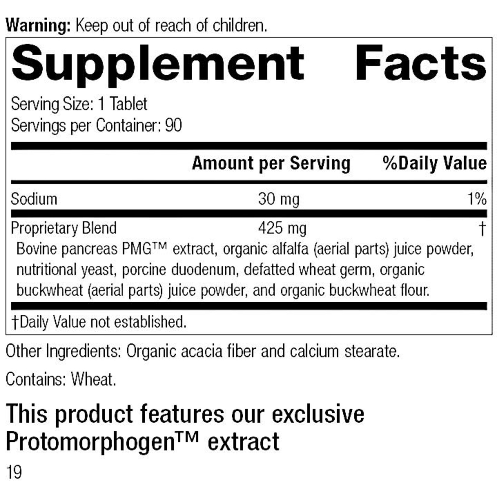 Pancreatrophin PMG 90t Standard Process - Arcana Empothecary