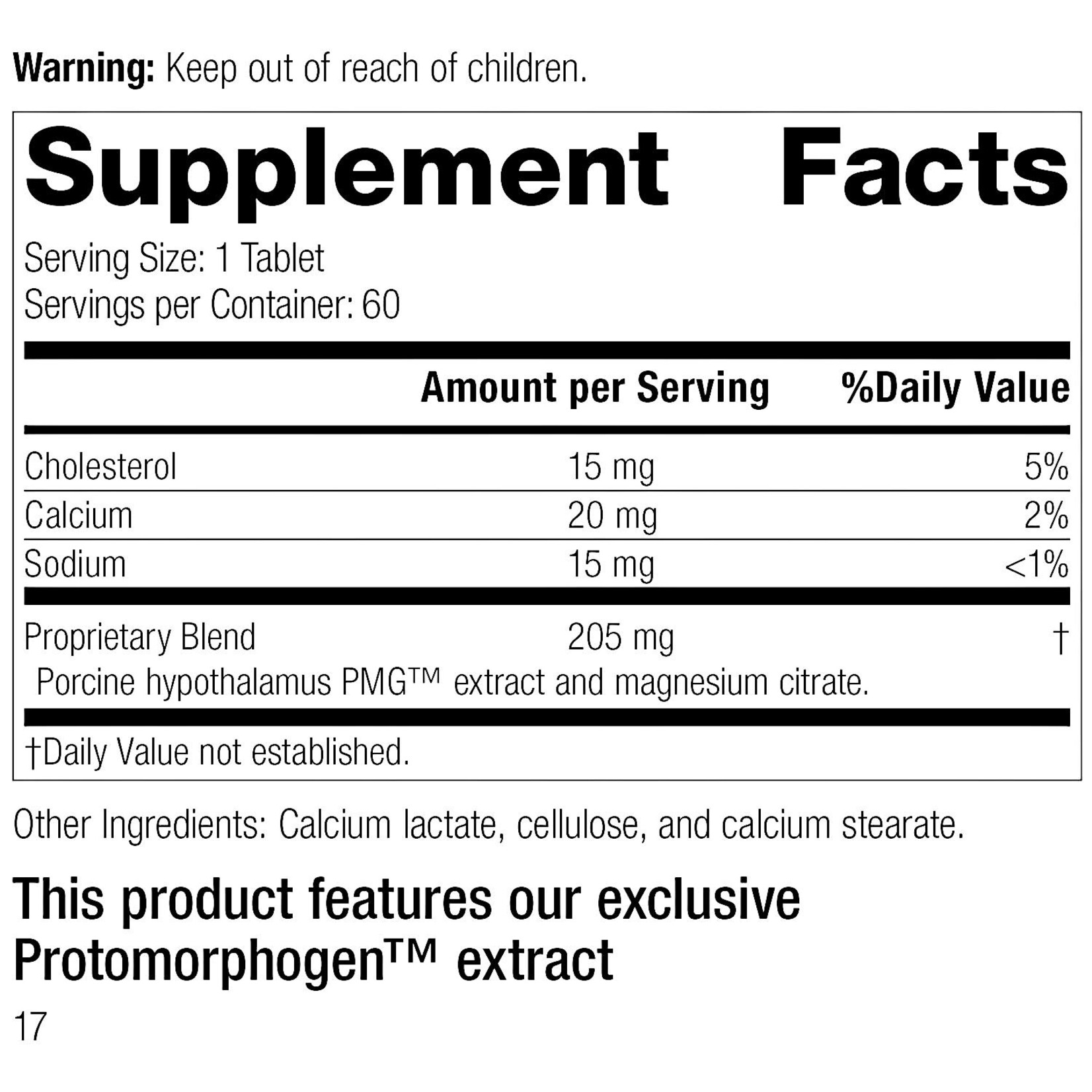 Hypothalamus PMG 60t Standard Process - Arcana Empothecary