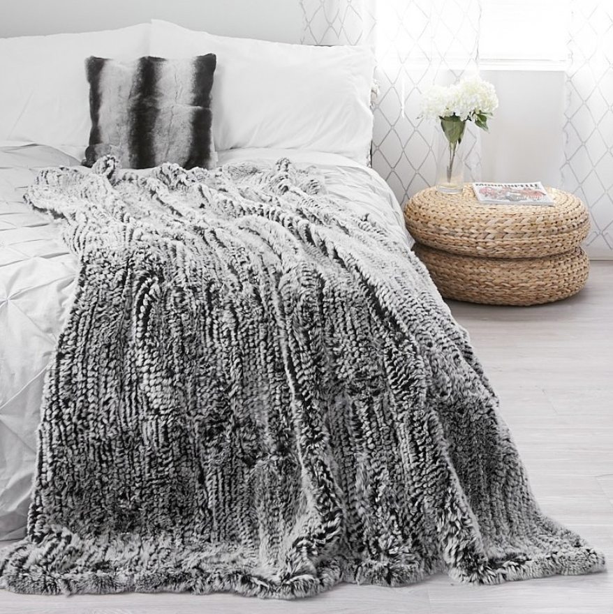 Lux Knitted Rabbit Fur Blanket - Après Babe