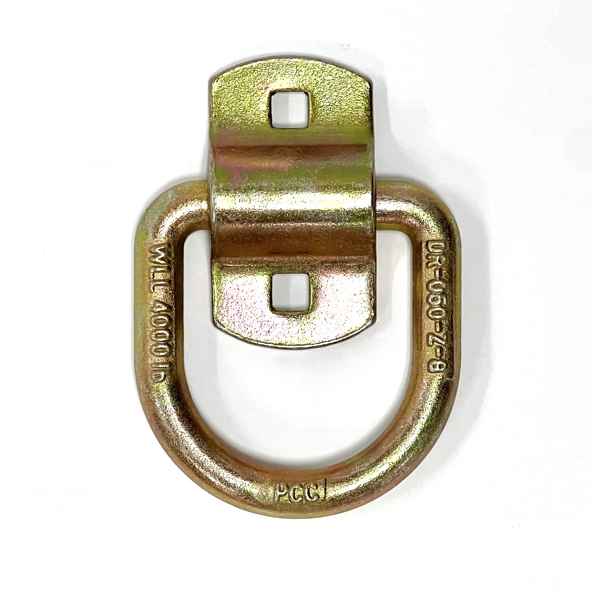 1/2" Forged D-Ring w/ Bolt-On Clip, Gold Colored Zinc - DIY Steel