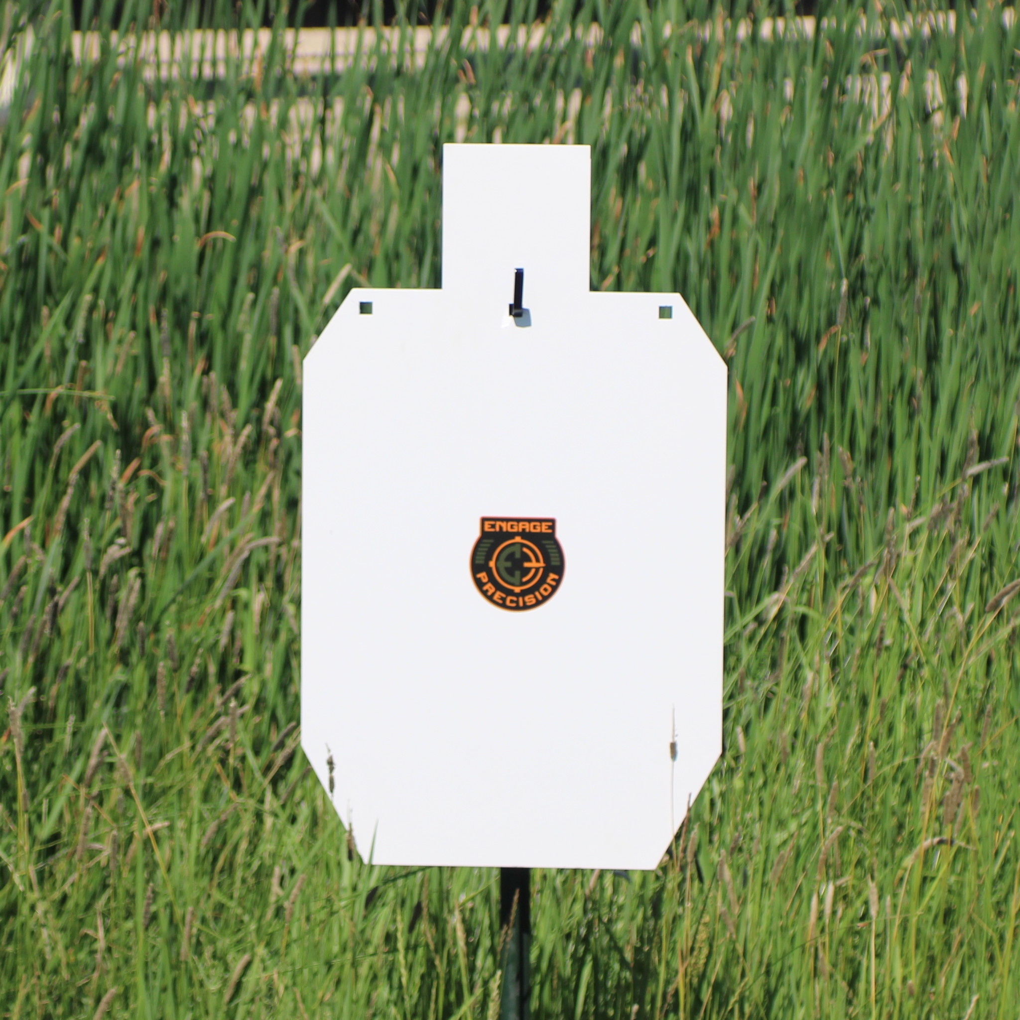 AR500 STEEL RIFLE TARGET, 1/2”, FULL SIZE IPSC, WHITE - Engage Precision