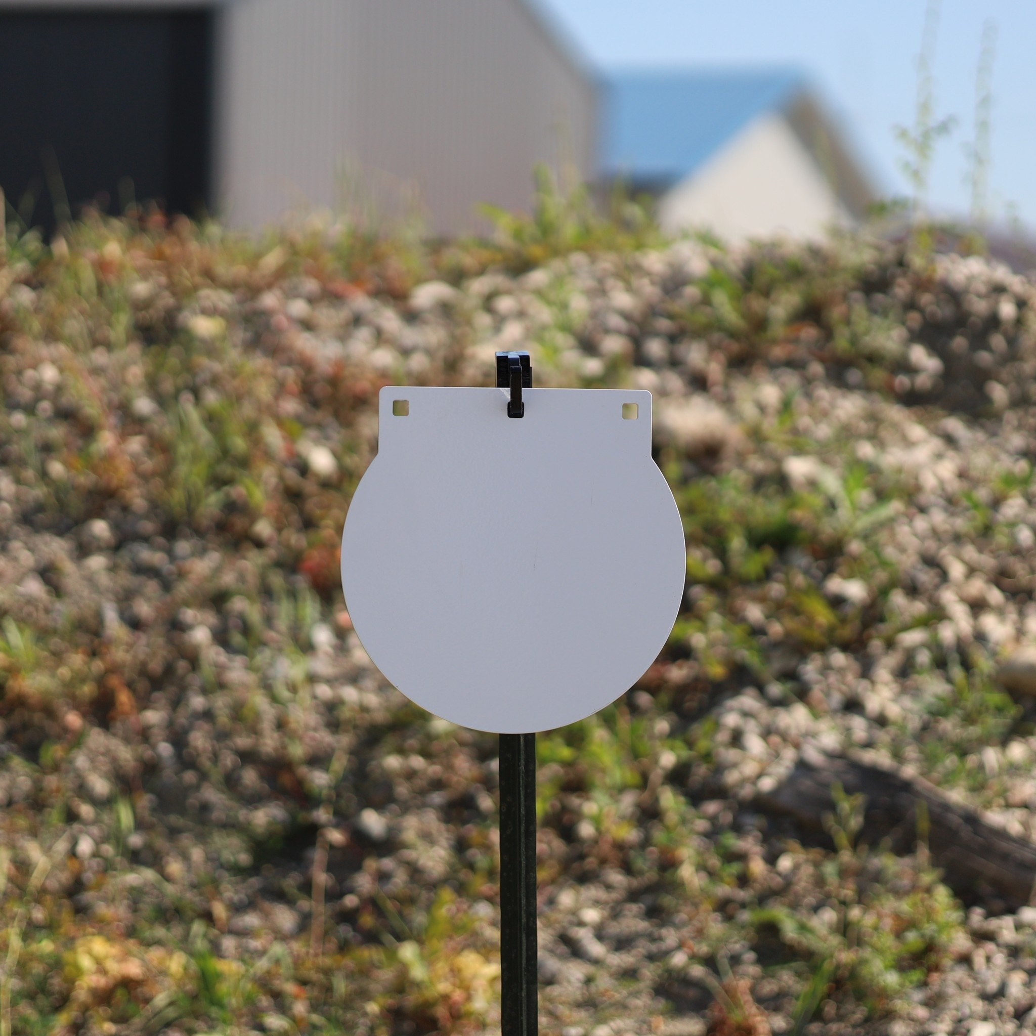 AR500 STEEL RIFLE TARGET, 3/8”, ROUND GONG, 12”, WHITE - Engage Precision