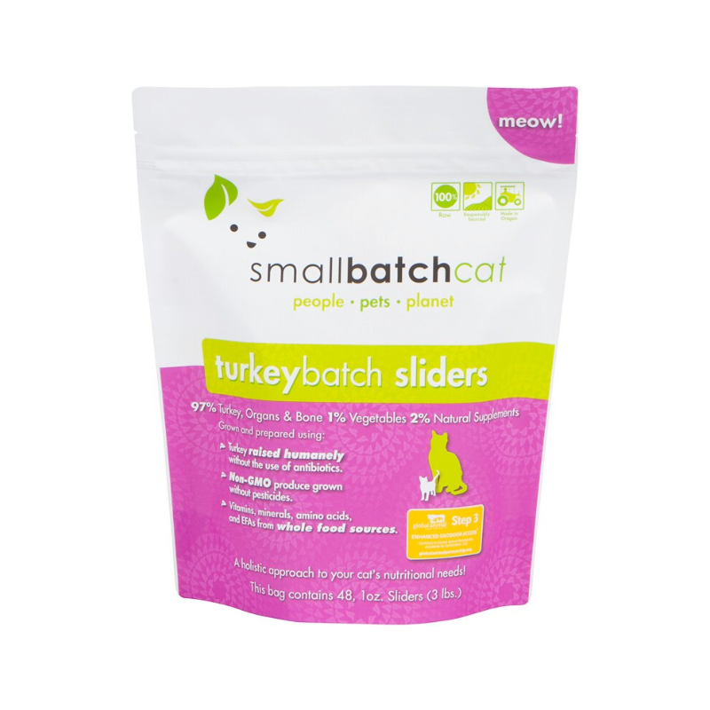 Turkey - Raw Frozen Slider - Small Batch - Cat - Katzenbarkers Natural ...