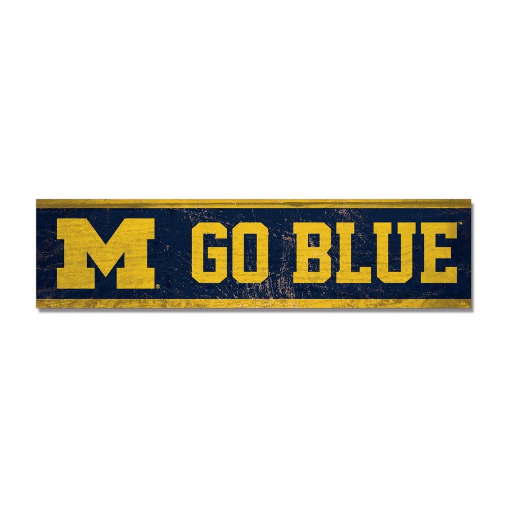 NCAA Michigan Wolverines Magnet 1.5'' x 6'' Go Blue Slogan - The Split Mitt