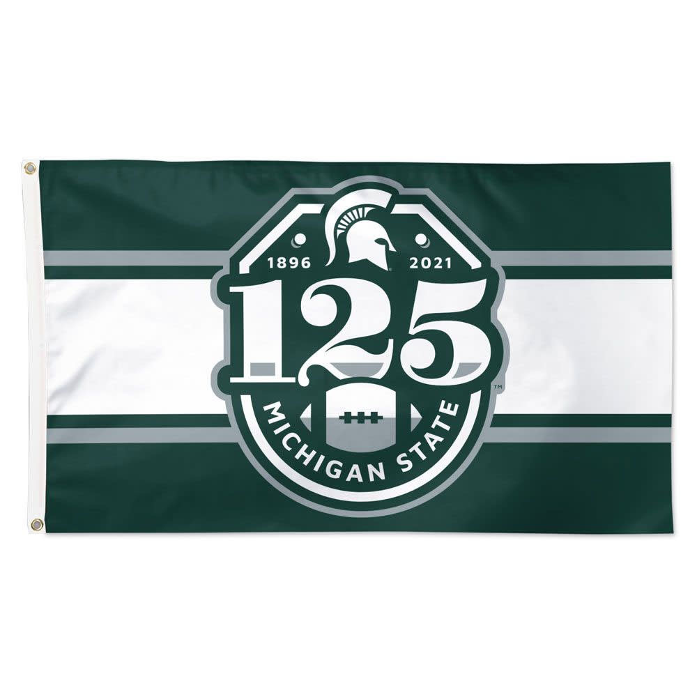 MSU Flag 3'x5' Deuxe 125th Anniversary - The Split Mitt