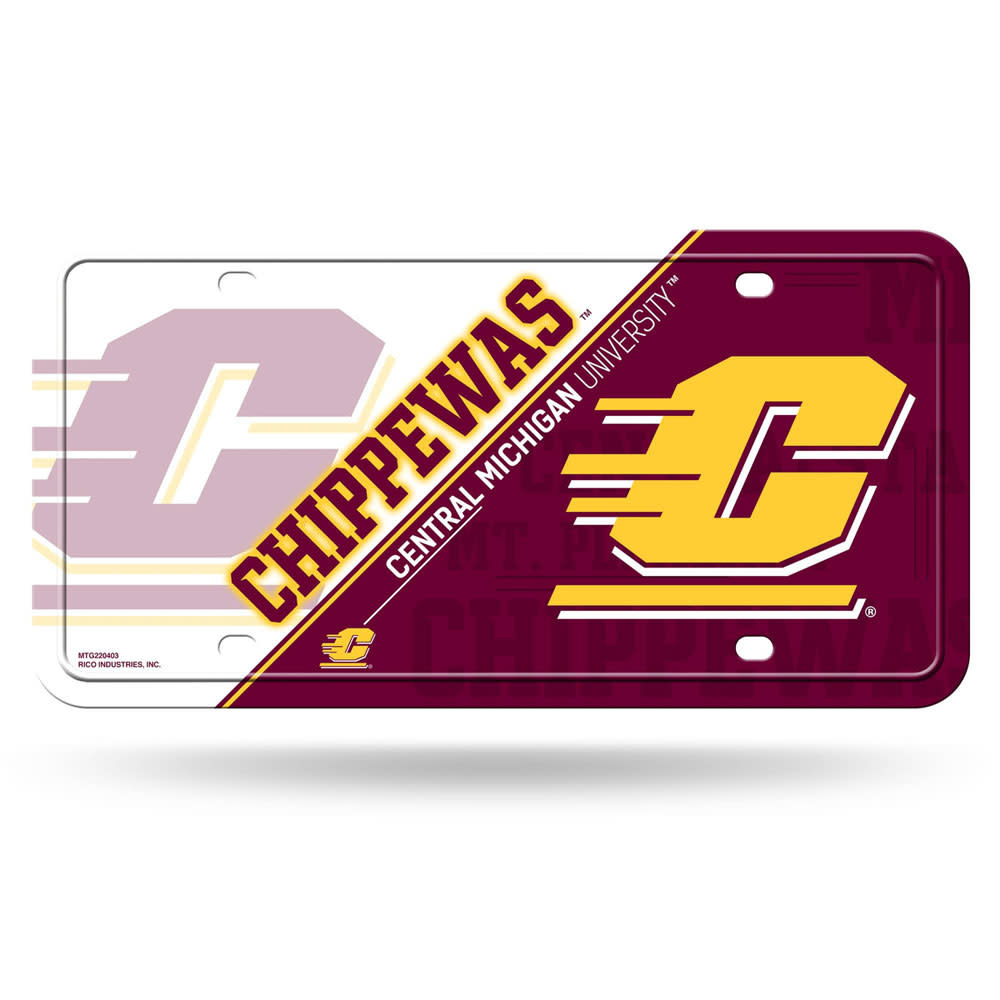 NCAA Central Michigan Chippewas Metal License Plate Tag by Rico - The ...
