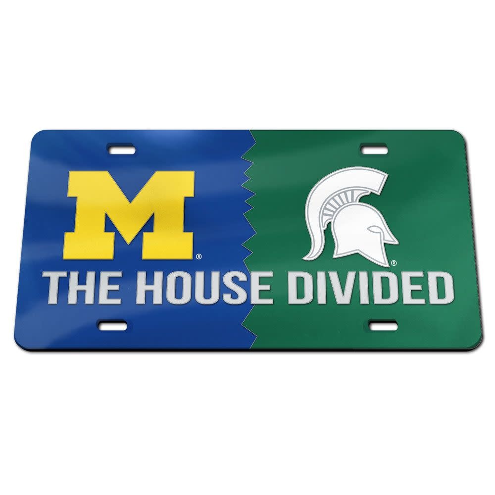 NCAA The House Divided Acrylic License Plate Wolverines v Spartans ...