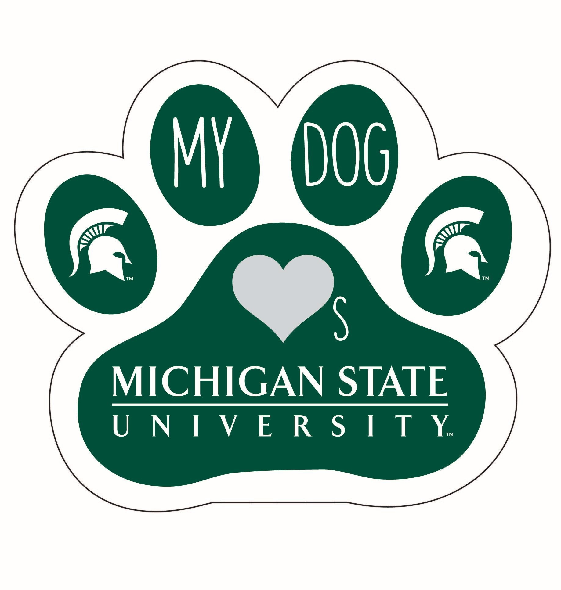 NCAA Michigan State Spartans Dog Paw Decal - The Split Mitt
