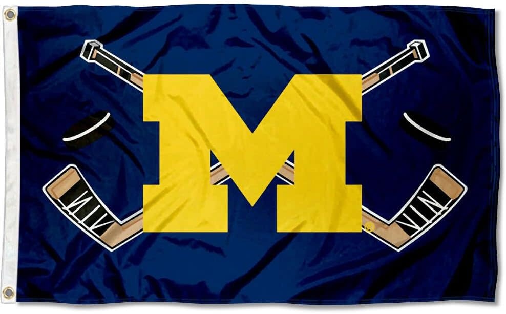 Michigan Wolverines Hockey Flag 3' x 5' with Grommets - The Split Mitt