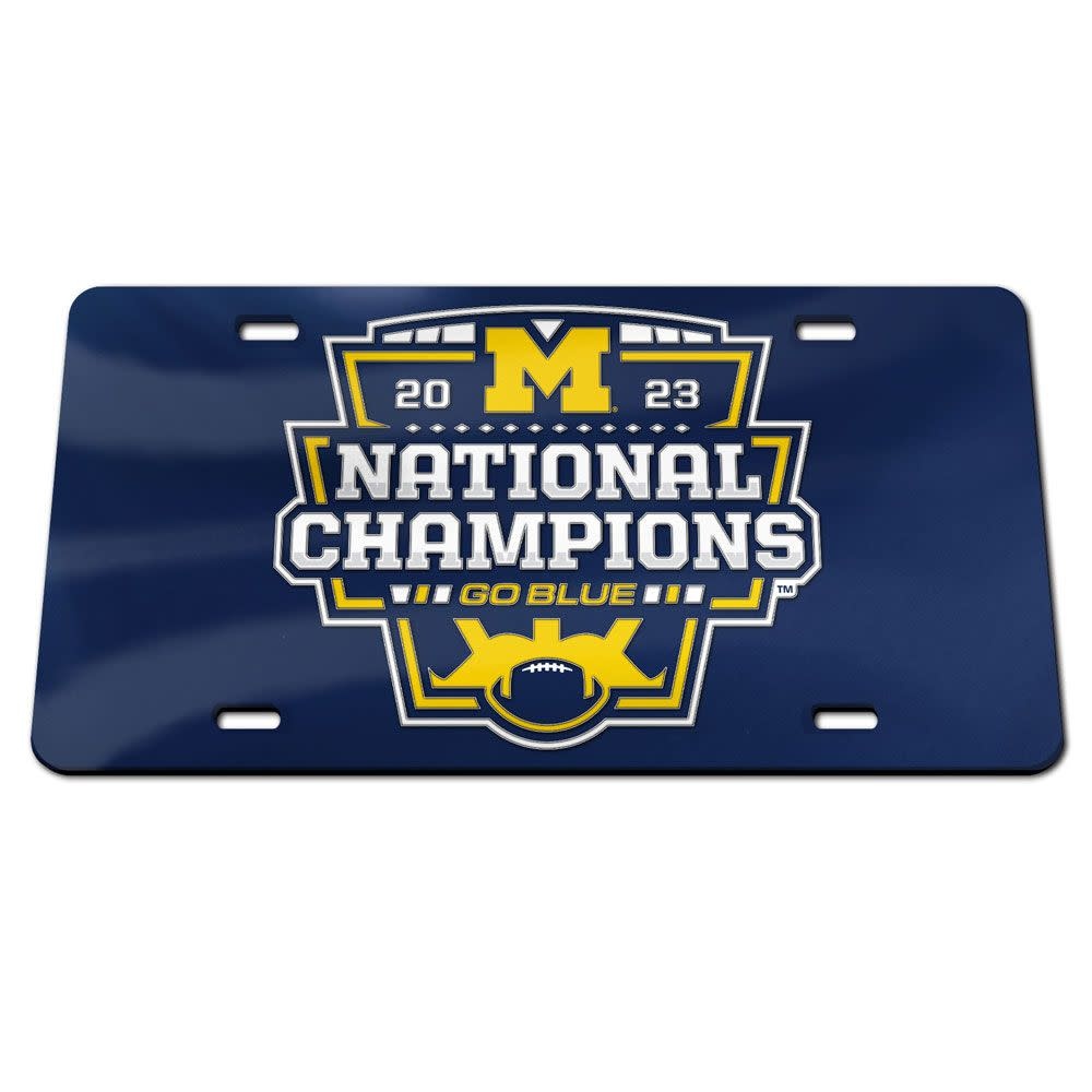 Michigan Wolverines National Champions Laser-Cut Acrylic License Plate ...
