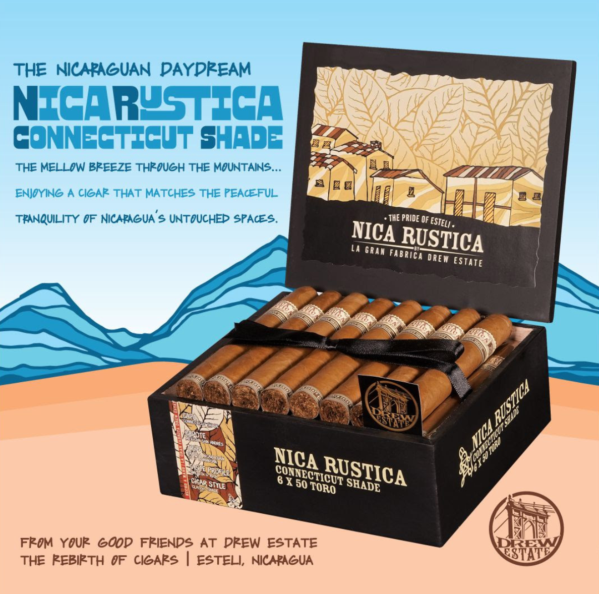 Nica Rustica Shade Short Robusto Box of 25 - Preorder - Cigar Box PA