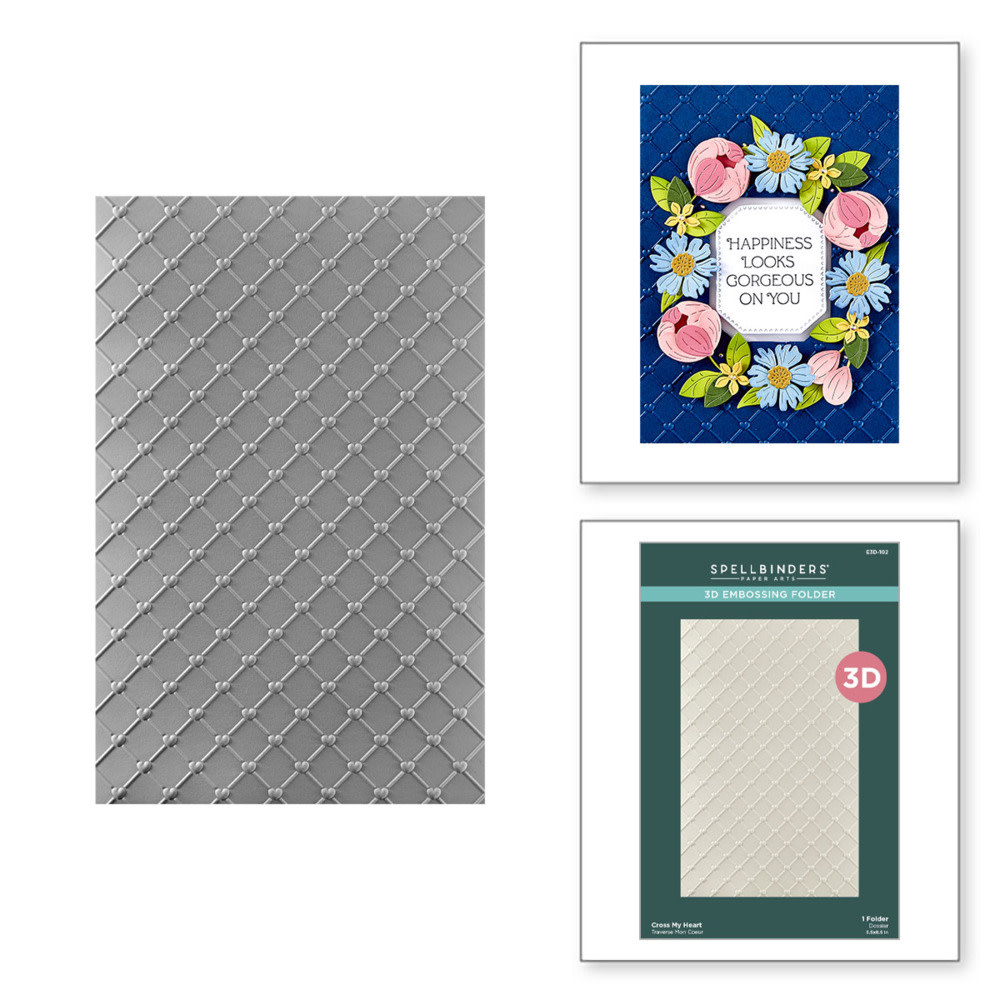 3D Embossing Folder, Cross My Heart - Memories and More