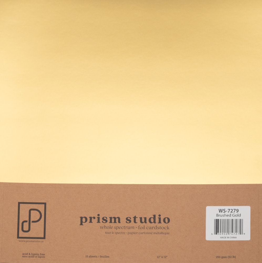 12x12 Foil Cardstock, Brushed Gold (1 sheet) - Memories and More