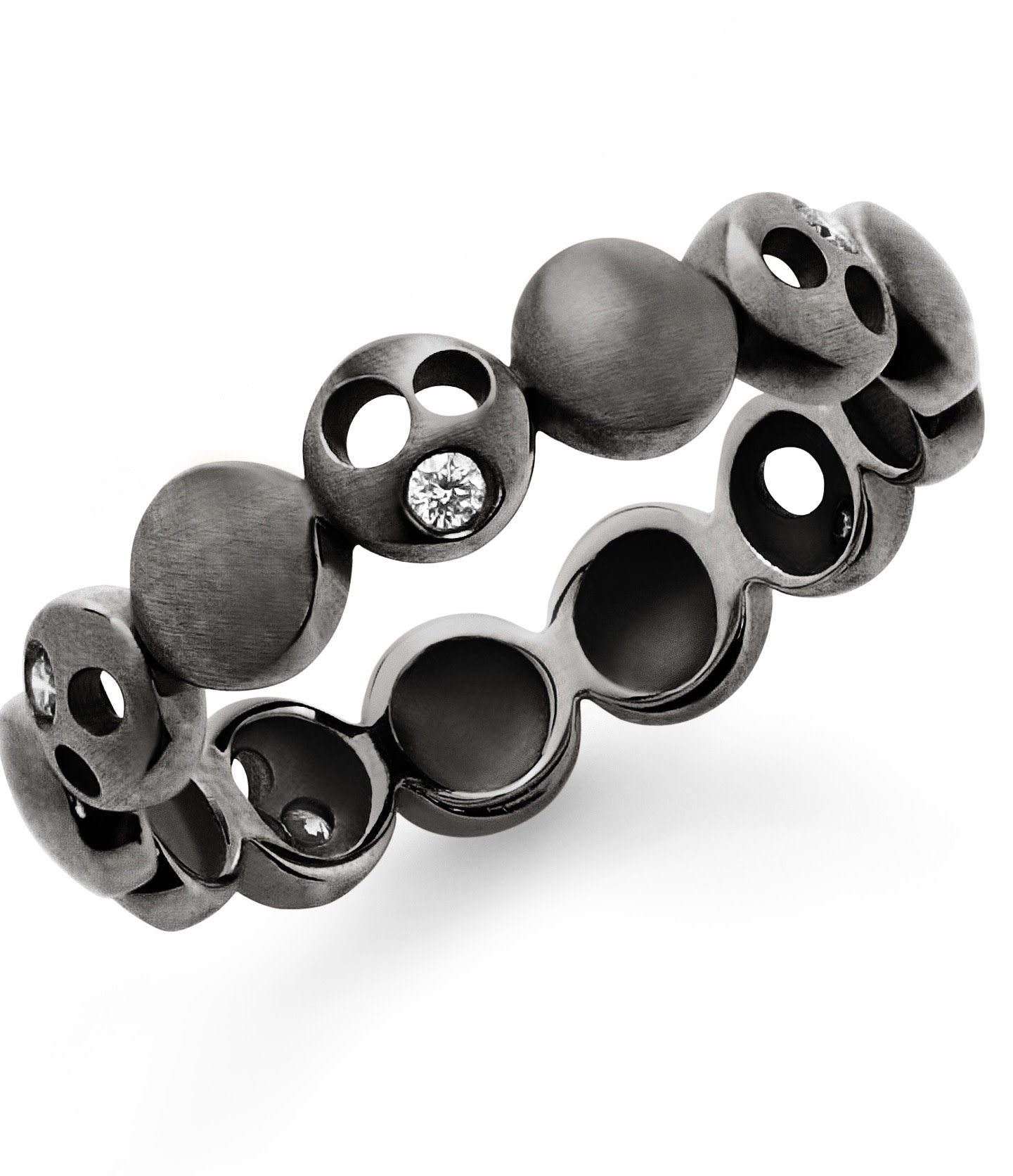 Sun, Moon & Stars Black Rhodiumed Silver Oculus Coin Band - Four One Nine