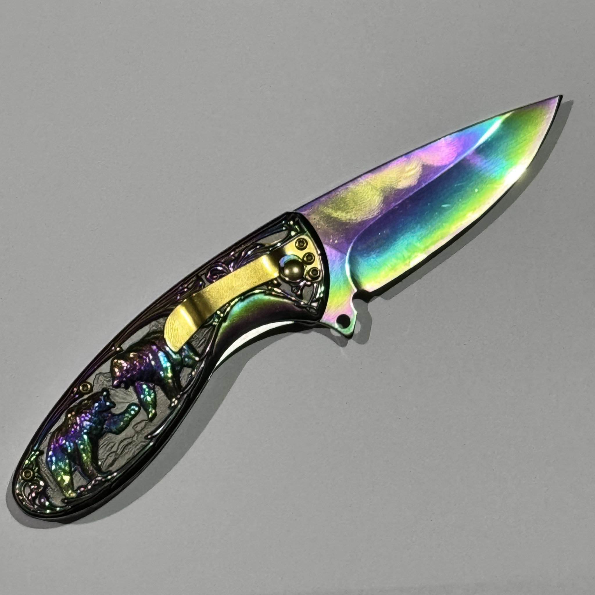 Dark Fantasy Blades Dark Fantasy Fast Action Folding Knife - Rainbow ...