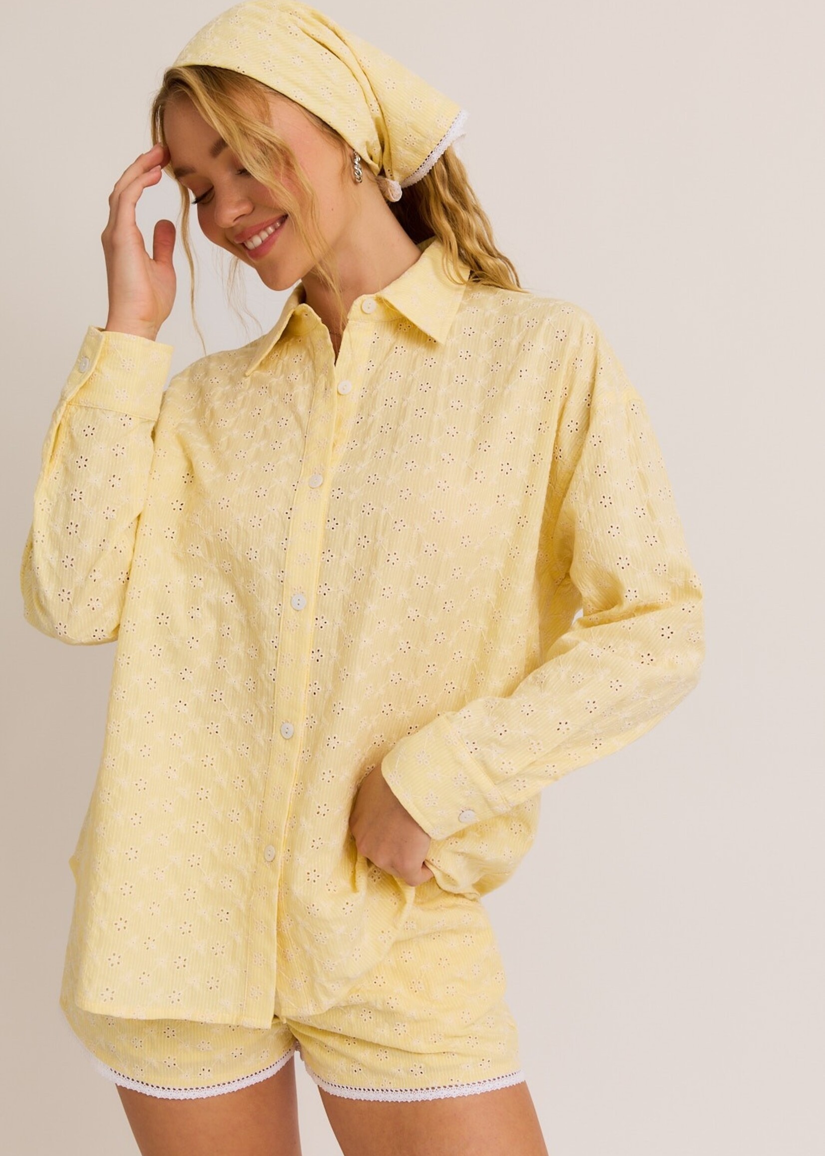 Lauren yellow eyelet set - AP & Company