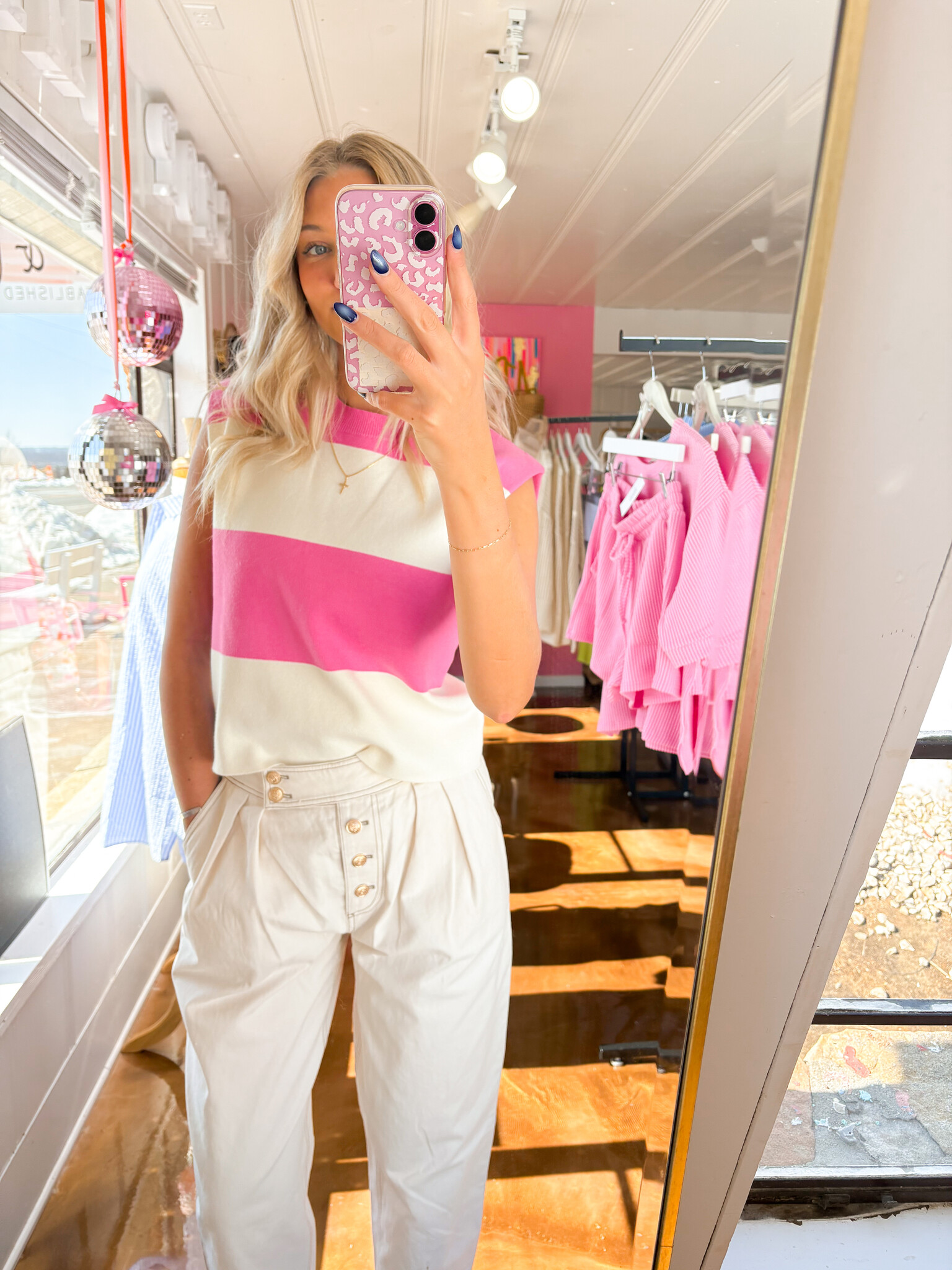 Emma pink striped tank - AP & Company