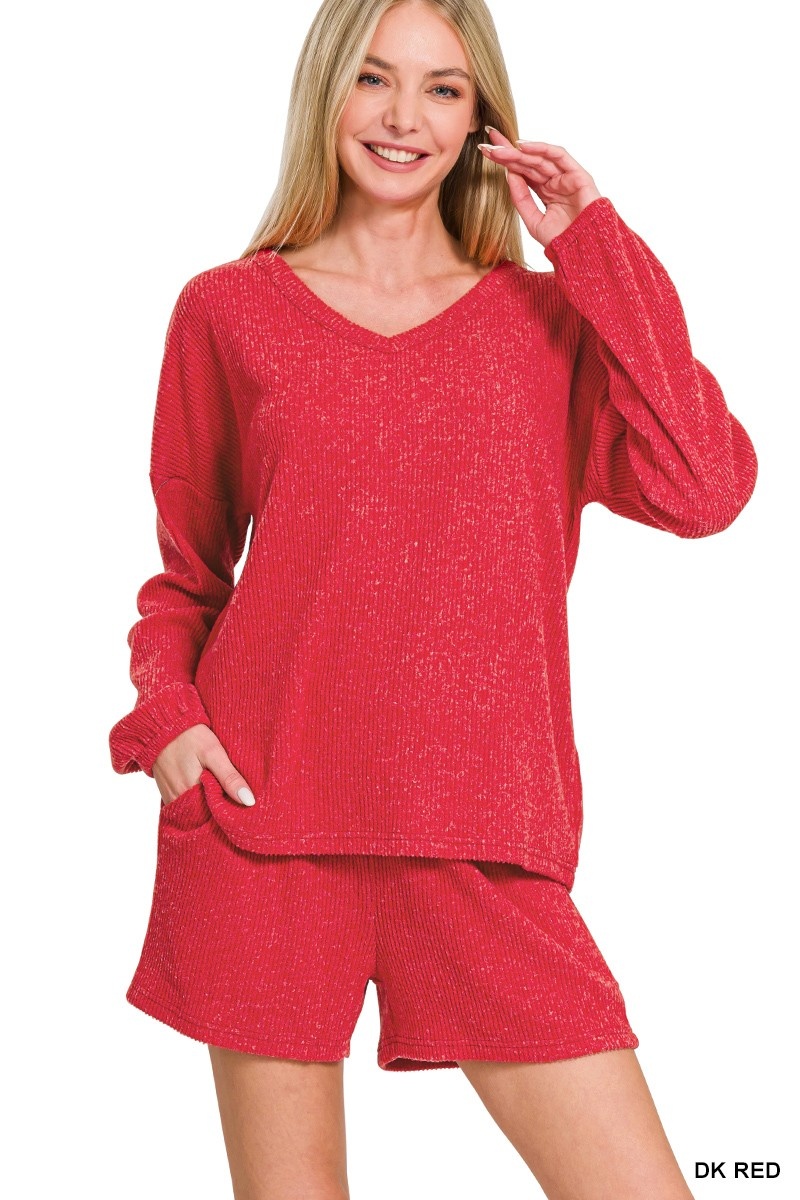 Zena ribbed set red - AP & Company