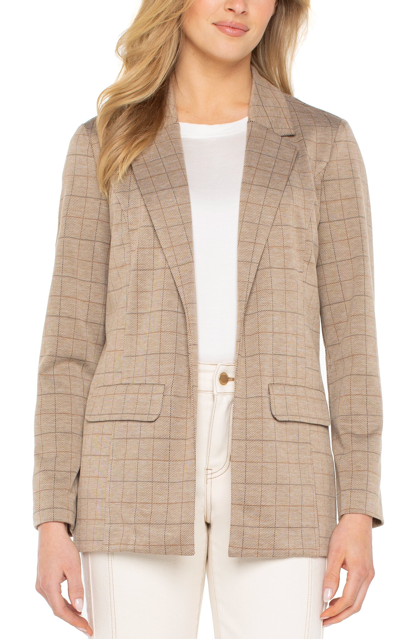 LP. Boyfriend Blazer - Khaki Grid Check - Boutique Evasion + Vendredi Chic