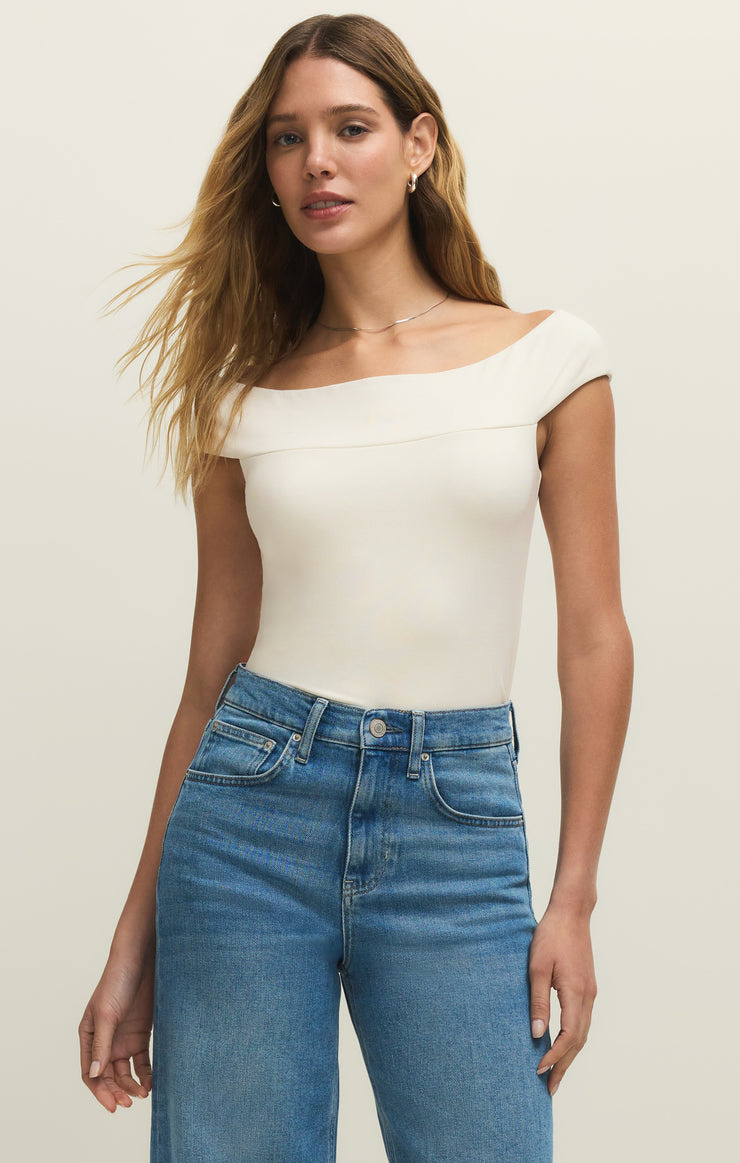 ZS. Off Shoulder Top - Cloud - Boutique Evasion + Vendredi Chic