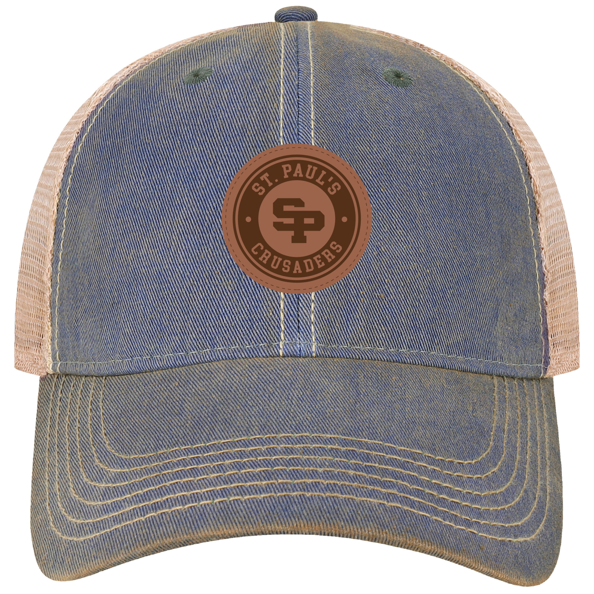 L2 Hat Old Favorite Trucker Leather Patch Blue SP - The St. Paul's ...