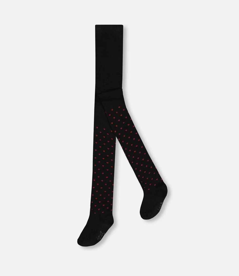 Collants noirs avec motif de cœur rouge - Hello & Co - Baby Store