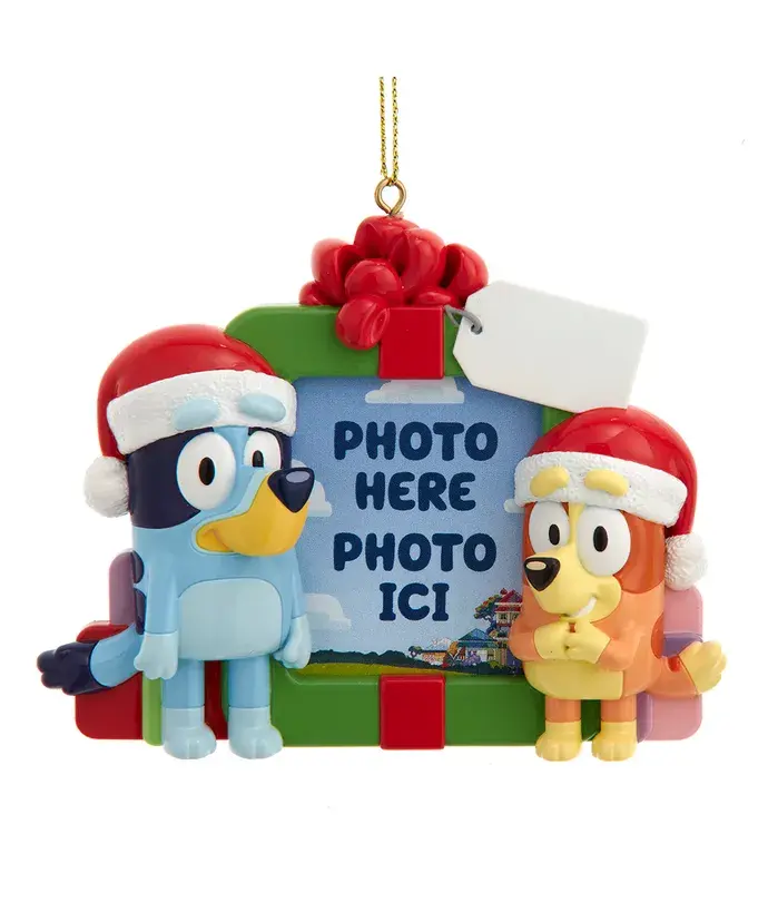 4.3"BLUEY & BINGO PHOTO FRAME ORN - Bentleyville "Tour of Lights"