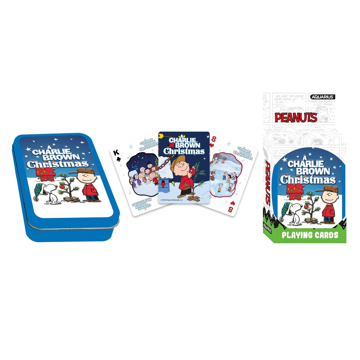 Peanuts Charlie Brown Christmas Playing Cards (Embossed Tin Gift Box ...