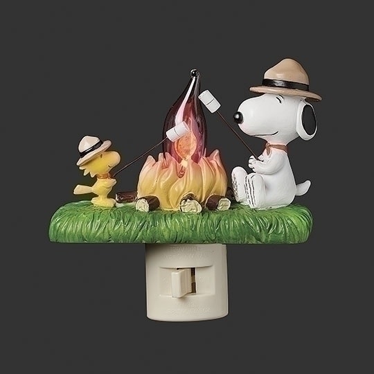 4"H SNOOPY WOODSTOCK CAMPFIRE NIGHTLIGHT - Bentleyville "Tour of Lights"