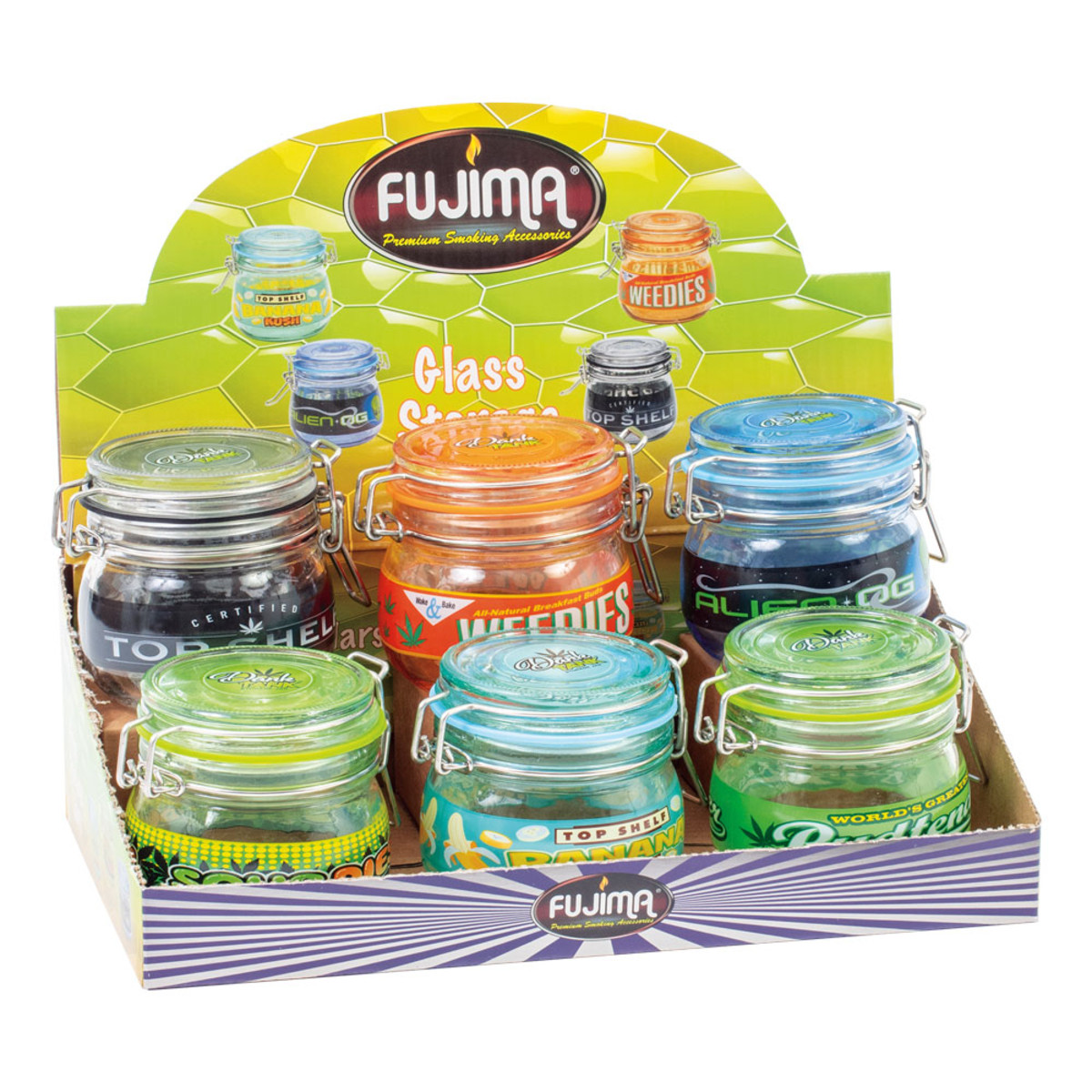 Fujima 2.75" Dank Tank Glass Jar Assorted Designs - #1355 - Rise Smoke Shop