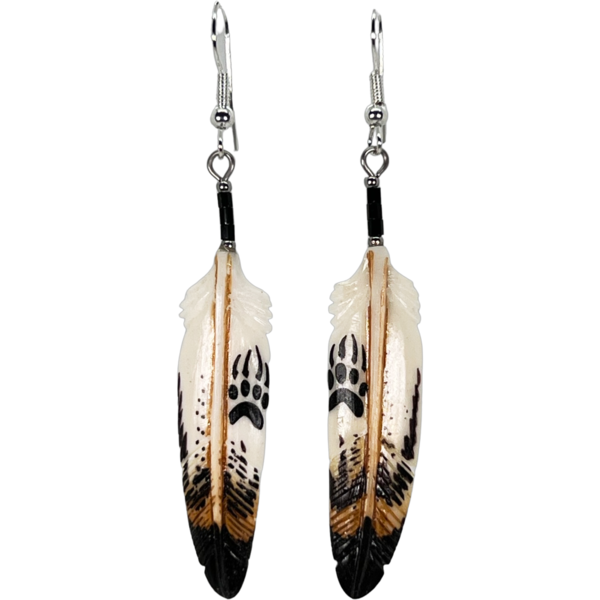 Carved Bone Earrings - Four Directions Trading