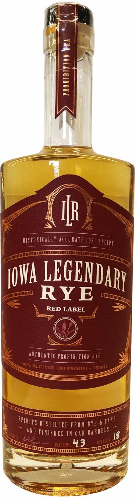Iowa Legendary Rye Red Label 750mL - Lighthouse Canton