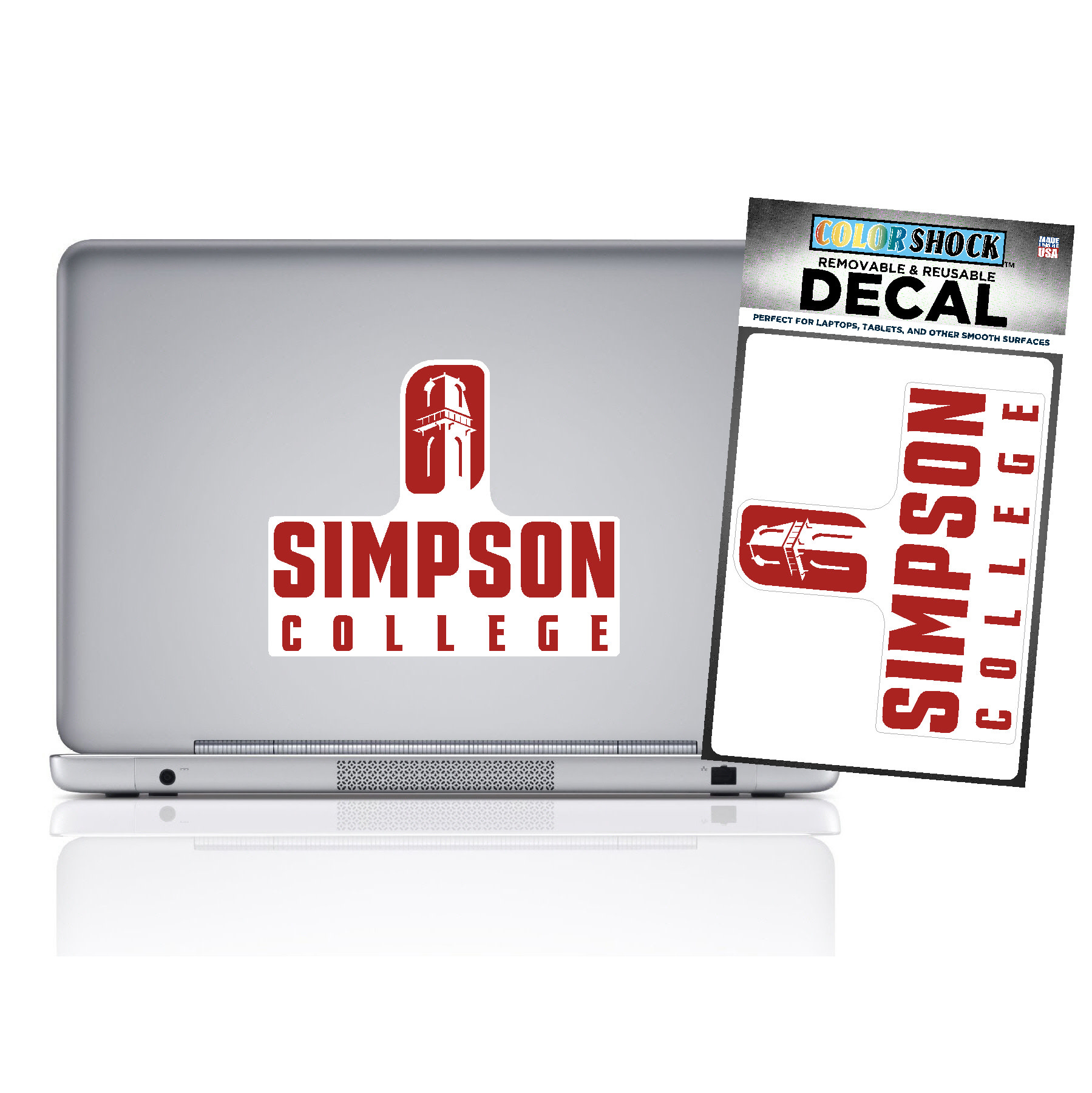 Color Shock 5" x 7" Laptop Decal - Simpson College Spirit Shop