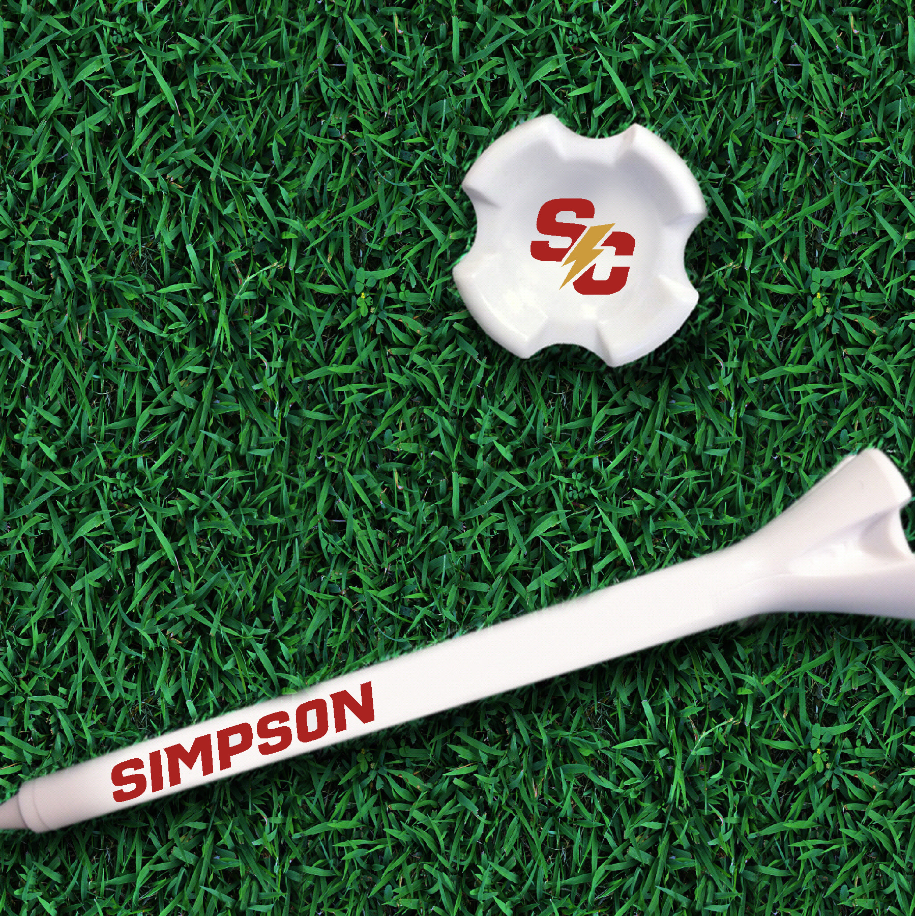 Color Shock Simpson Golf Tees - Simpson College Spirit Shop