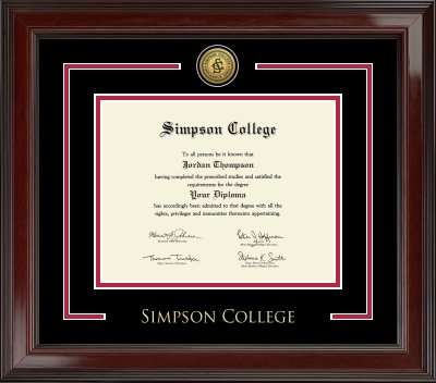 Showcase Dimploma Frame (Undergraduate) - Simpson College Spirit Shop