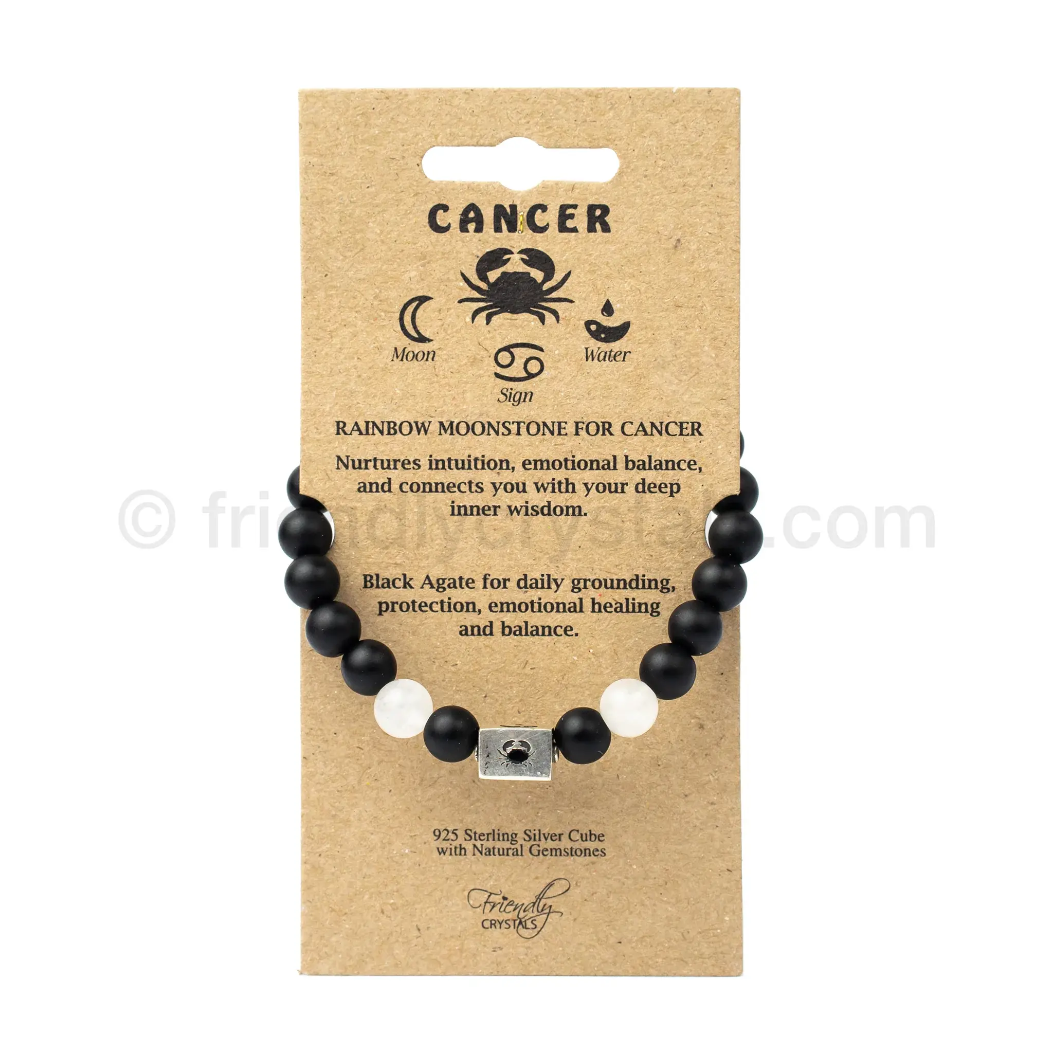 Friendly Crystals Cancer Zodiac Bracelet - Simpson College Spirit Shop
