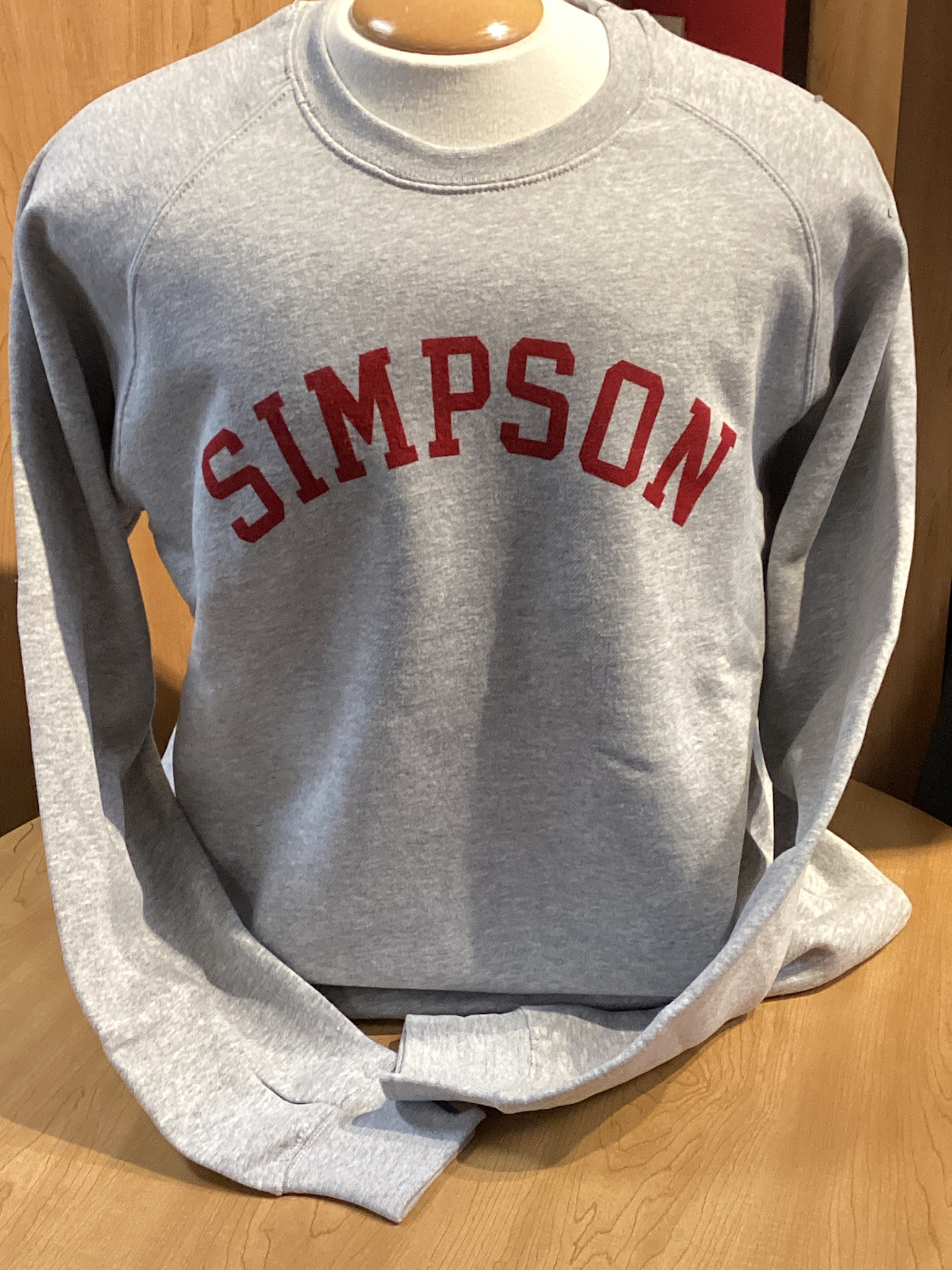 MV Sport Soft Simpson Crew - Grey - Simpson College Spirit Shop