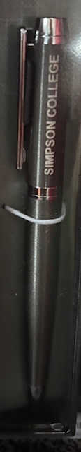 LXG Gunmetal Ridge Refillable Ballpoint Pen - Simpson College Spirit Shop