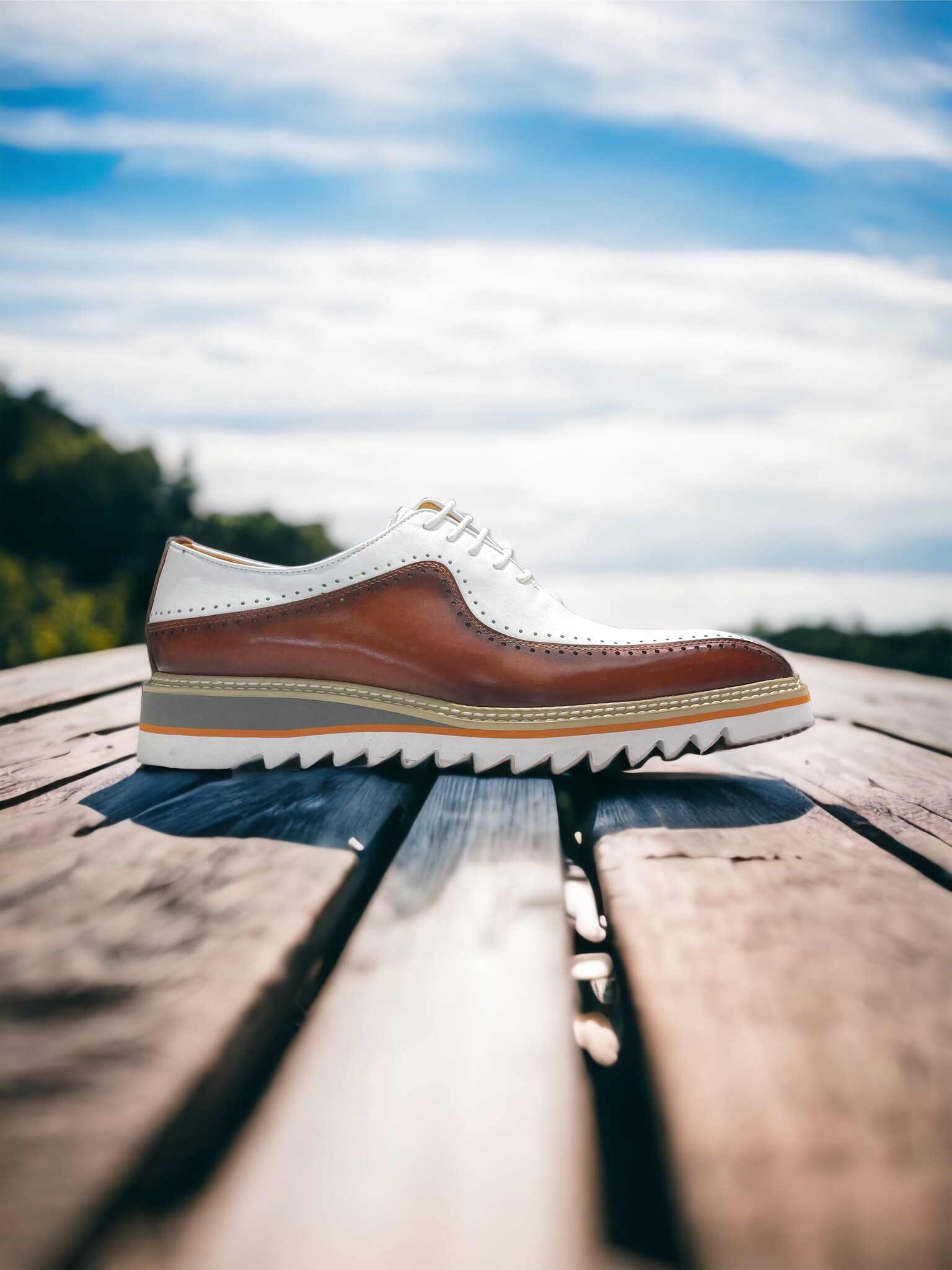 Carrucci Bicycle, Toe Brogue Oxford two tones with lightweight sole ...