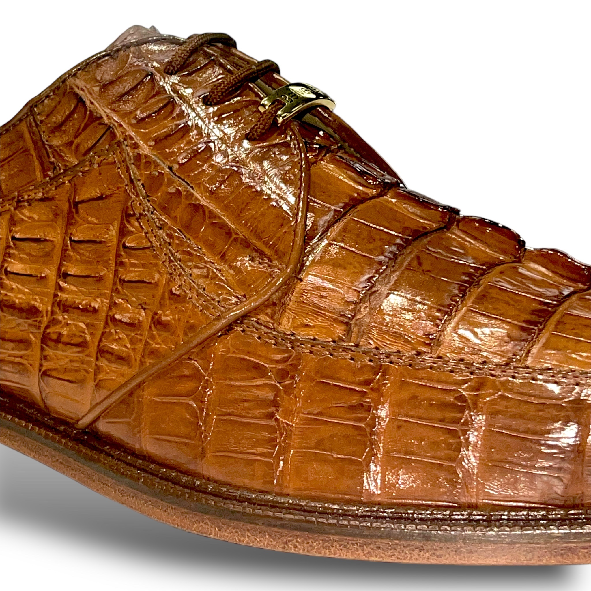 Belvedere "Colombo" Camel Genuine Hornback Crocodile Shoes "1494 ...