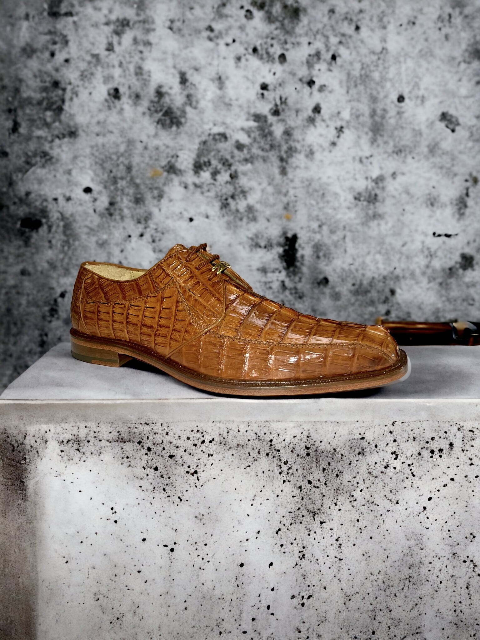 Belvedere "Colombo" Camel Genuine Hornback Crocodile Shoes "1494 ...