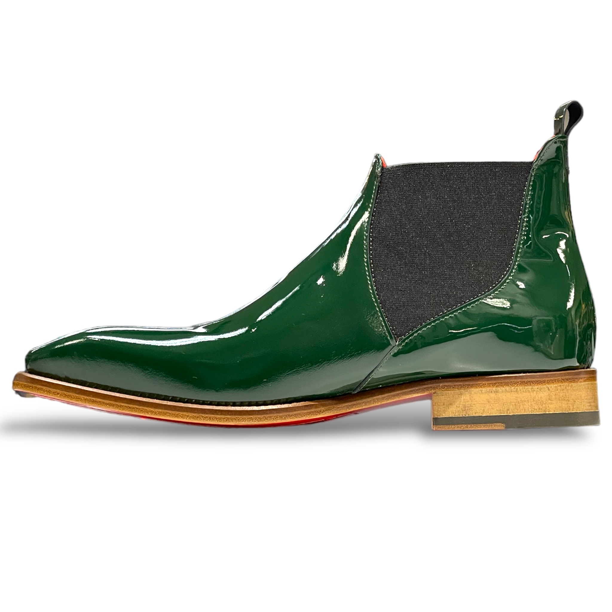 Emilio Franco Leonardo Patent Leather Boot Forest Green - Kingsmen Shoes